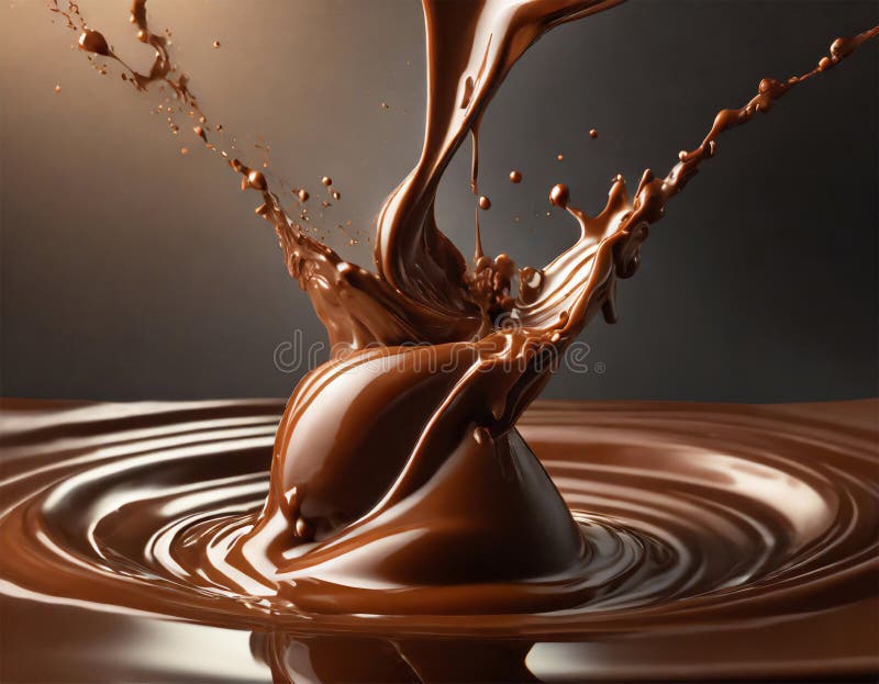 Flowing liquid chocolate stock illustration. Illustration of flow ...