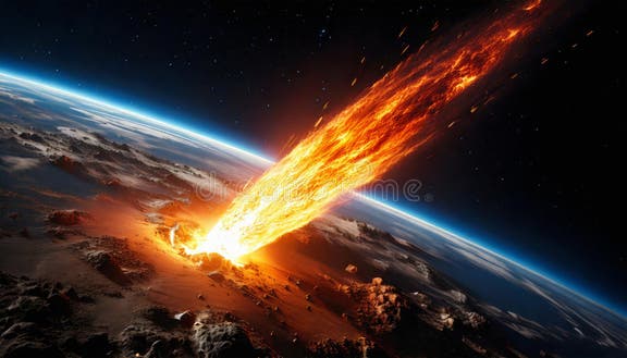 Meteor strike stock illustration. Illustration of burn - 357475630
