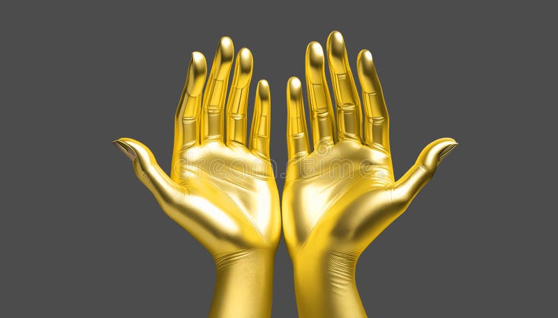 Golden hands stock illustration. Illustration of class - 339455374