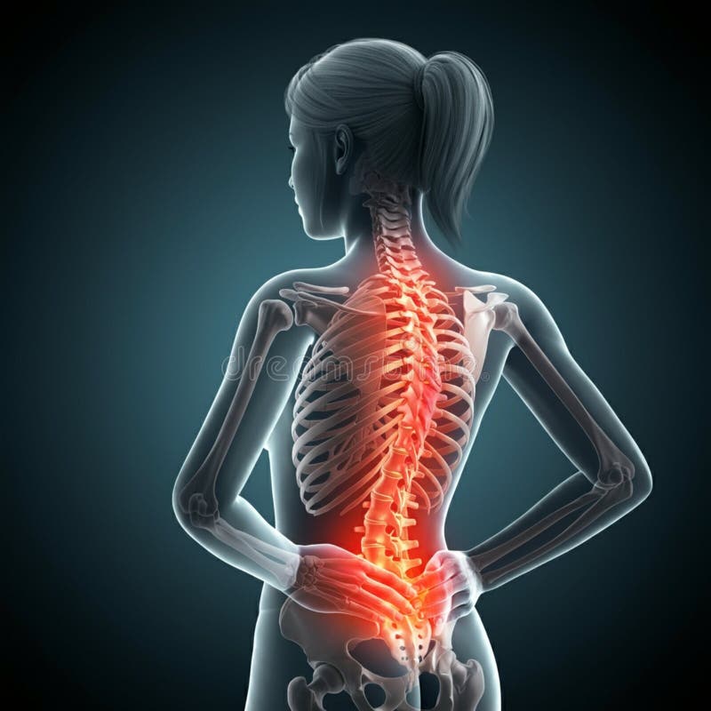 AI-Generated Image: Transparent Figure with Highlighted Spine ...