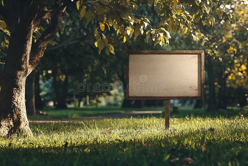 Wooden Sign Board at Public Park Ideal for Sign Board Mockup or Sign ...
