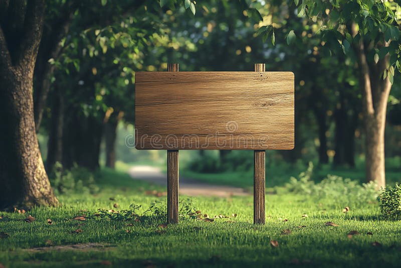 Wooden Sign Board at Public Park Ideal for Sign Board Mockup or Sign ...