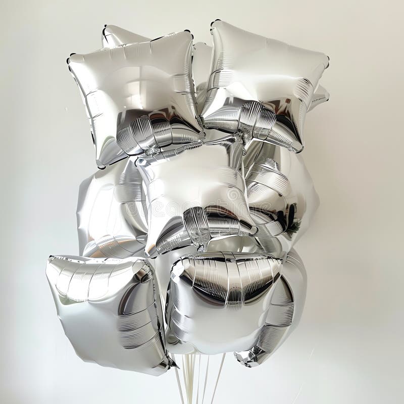 Silver Rectangular Shaped Foil Balloon Stock Illustration ...