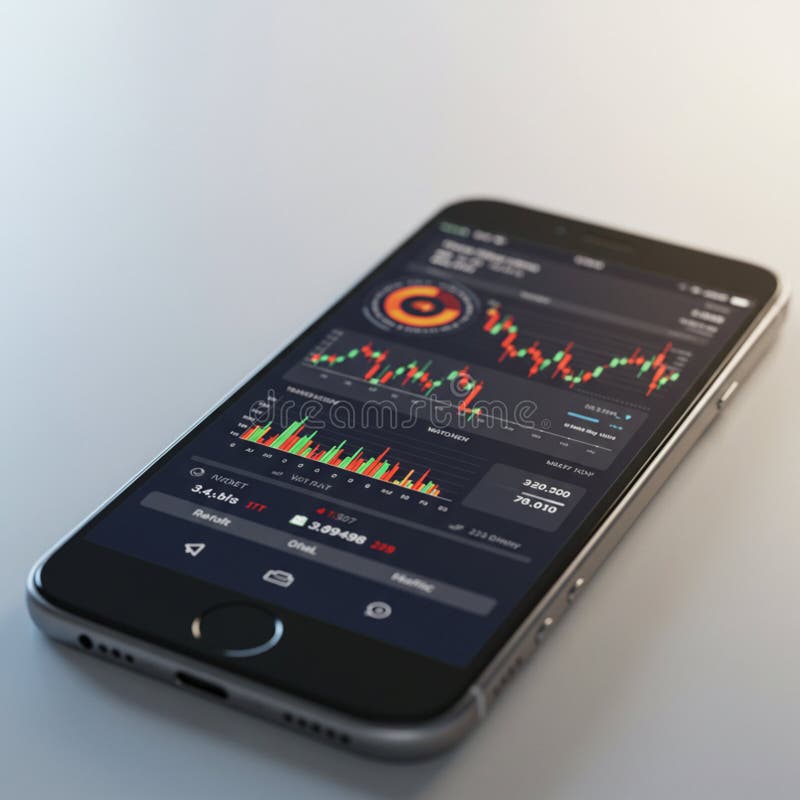 AI Generated Image of Smartphone Displaying Financial App with Charts ...