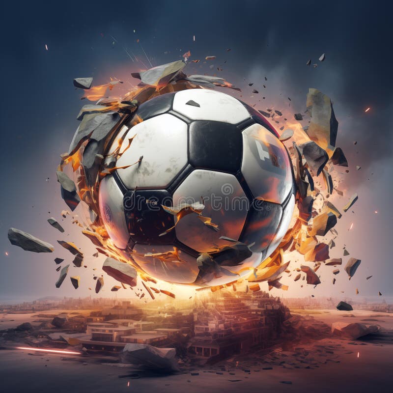 AI Generated Exploding Football Stock Illustration - Illustration of ...