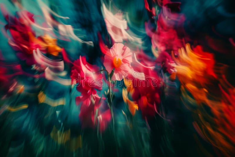 Spring Motion Blurred Floral Pattern Stock Illustration - Illustration ...