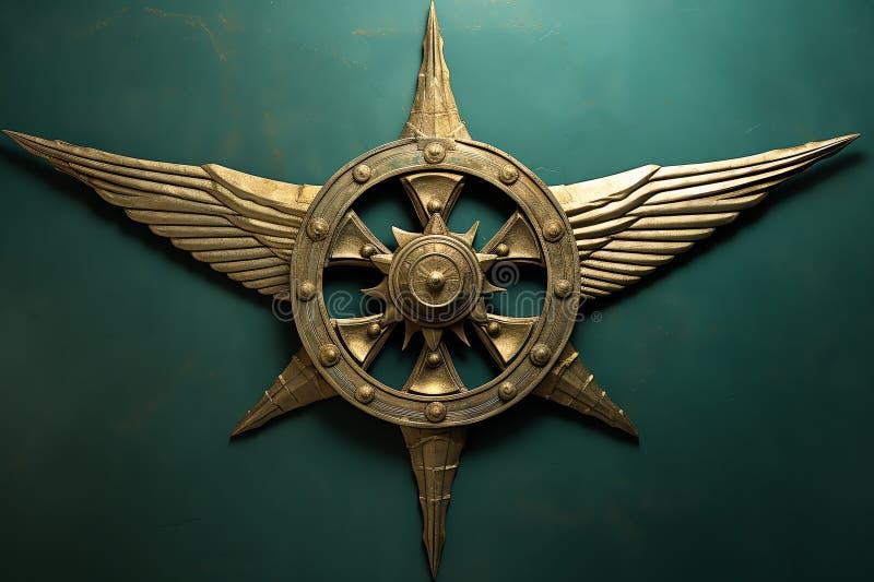 Star and Winged Disk Symbolizing Various Deities Illustration Photo ...