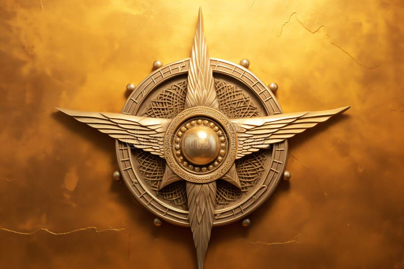 Star and Winged Disk Symbolizing Various Deities Illustration Photo ...