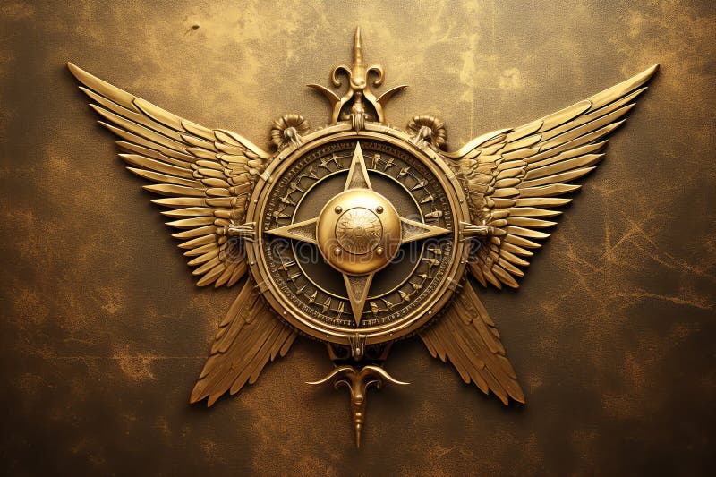 Star and Winged Disk Symbolizing Various Deities Illustration Photo ...