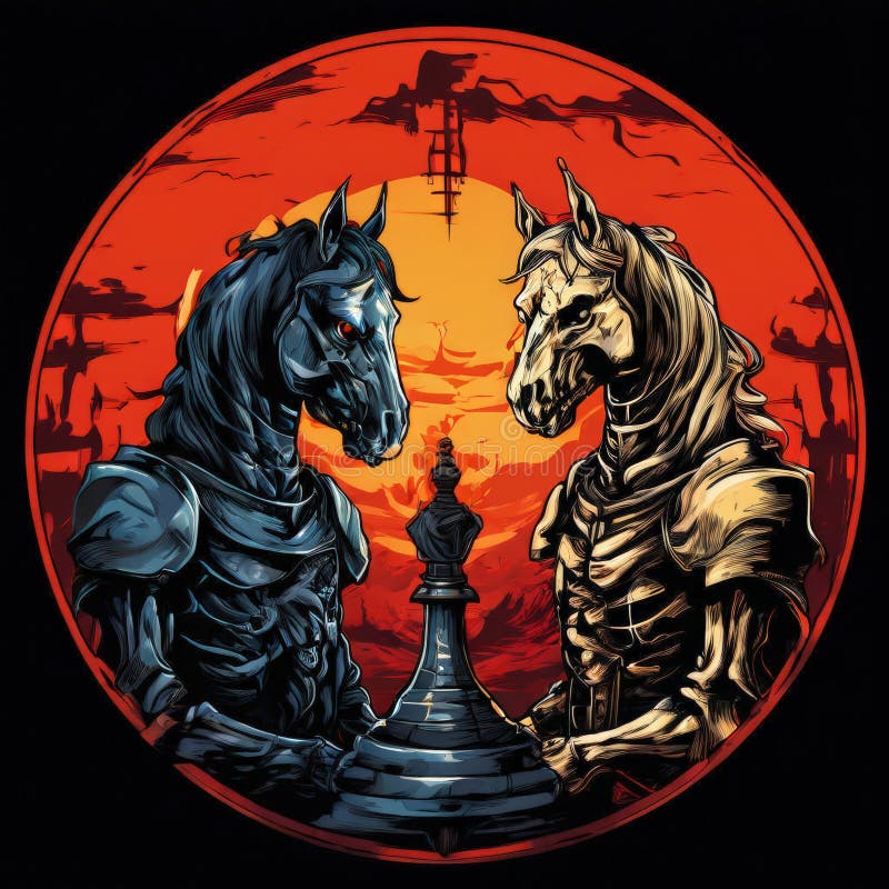 An Ai Generated Image, Statue of a Evil Riding a Horse Stock ...