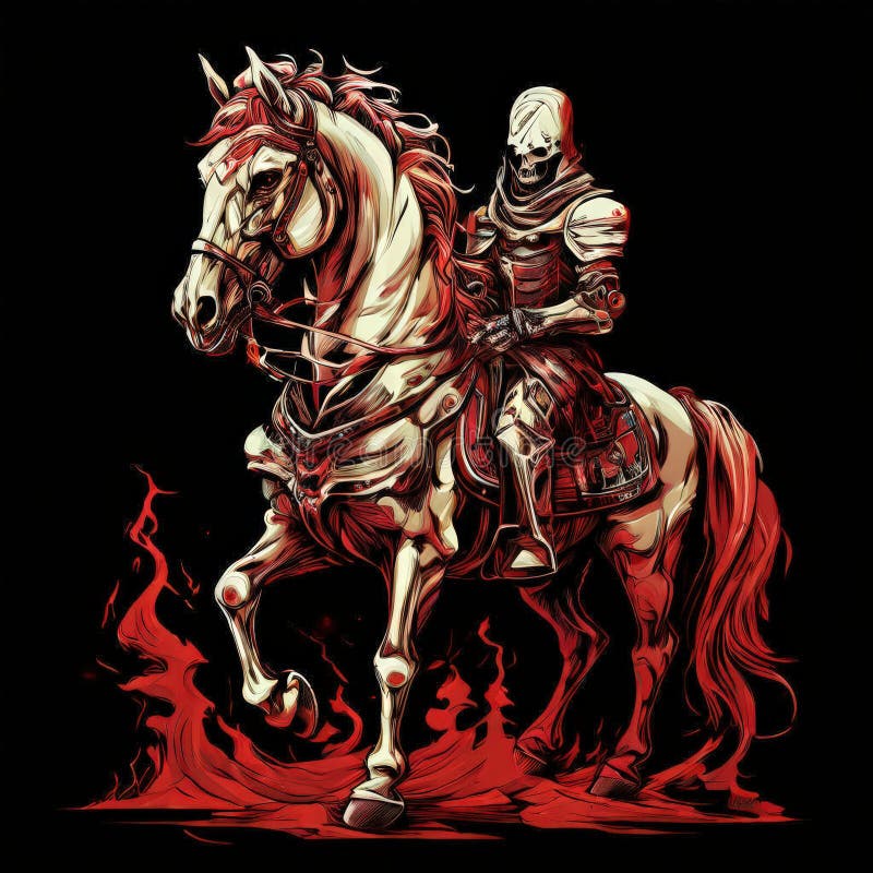 An Ai Generated Image, Statue of a Evil Riding a Horse Stock ...