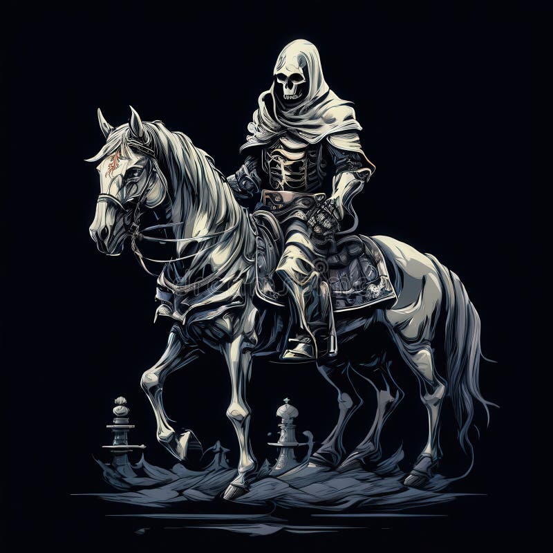 An Ai Generated Image, Statue of a Evil Riding a Horse Stock ...