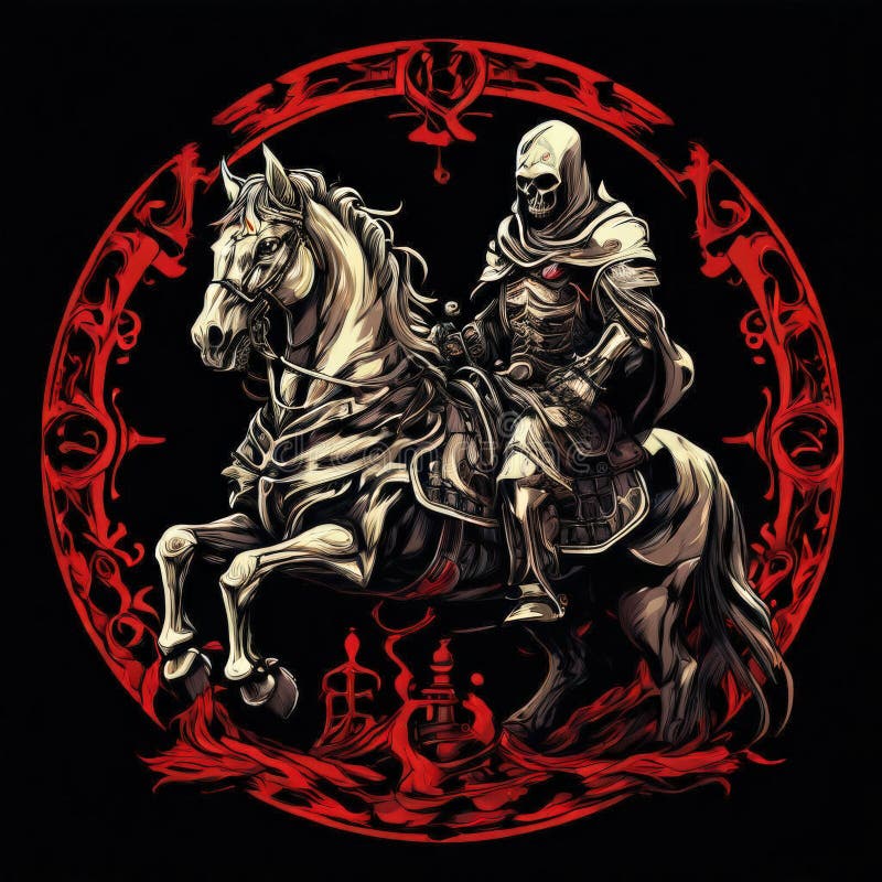 An Ai Generated Image, Statue of a Evil Riding a Horse Stock ...