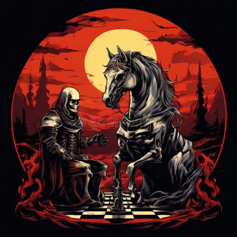 An Ai Generated Image, Statue of a Evil Riding a Horse Stock ...