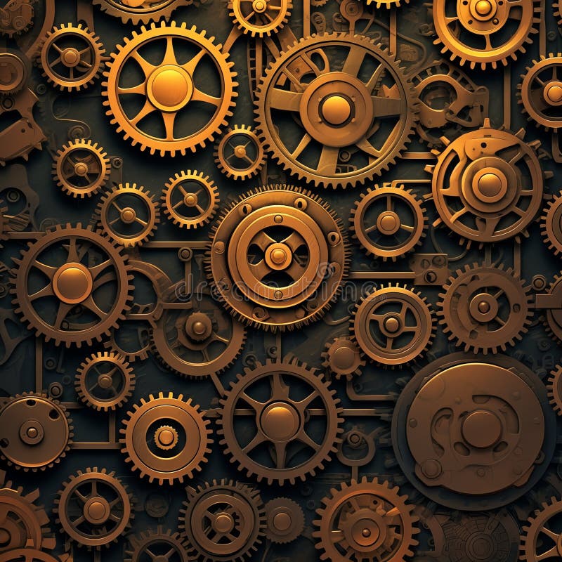 Seamless Pattern with Cogs and Gears Stock Illustration - Illustration ...