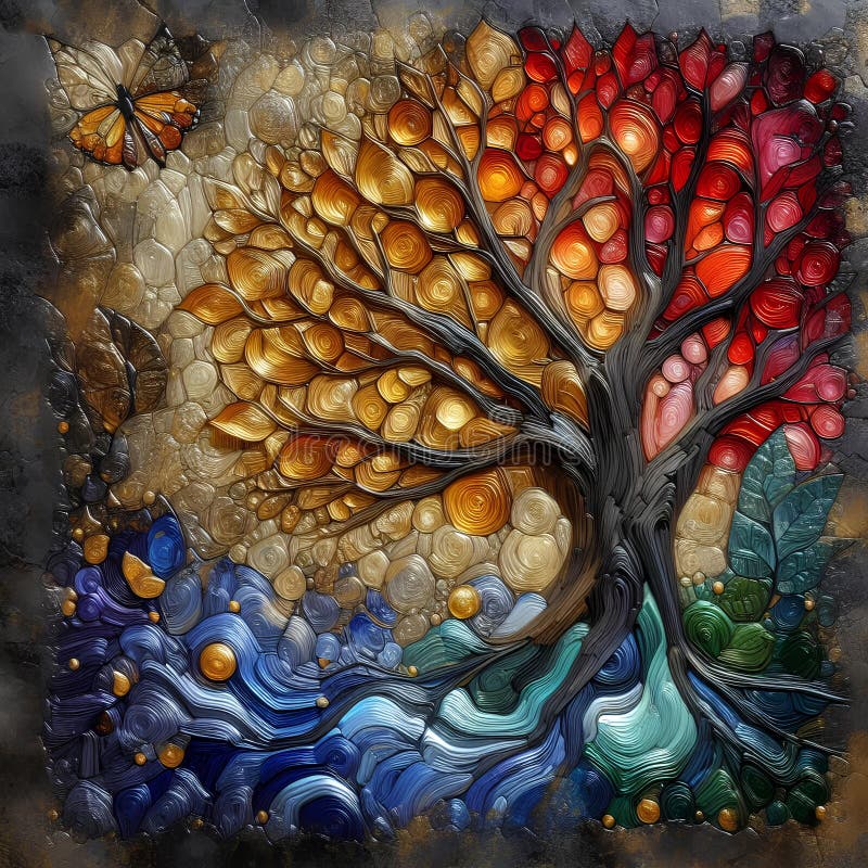 Harmony Unveiled - an Abstract - Mosaic - AI-generated Stock ...