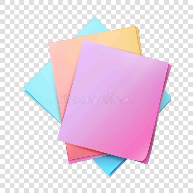 Sticky Notes Transparent Background Realistic Element Stock ...
