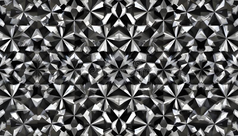 Black and White Geometric Triangle Pattern Diamond Facet Mosaic Texture ...