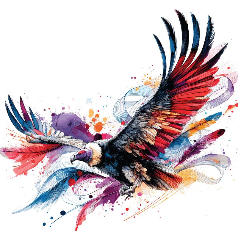 Vivid Flight of a Condor - AI Product Stock Vector - Illustration of ...