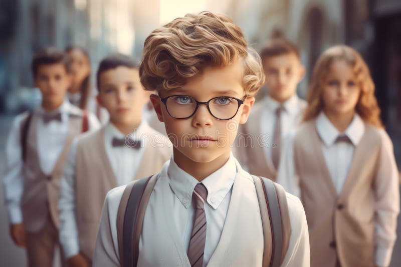 Student Leading a Team in a Group Project, Smart Kid in School Stock ...