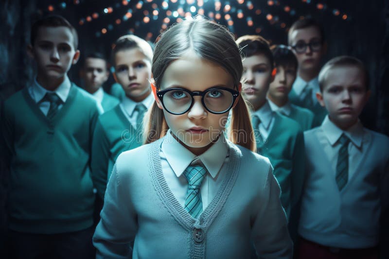 Student Leading a Team in a Group Project, Smart Kid in School Stock ...