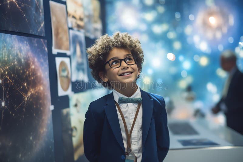 Student Presenting a Science Fair Project, Smart Kid in School Stock ...