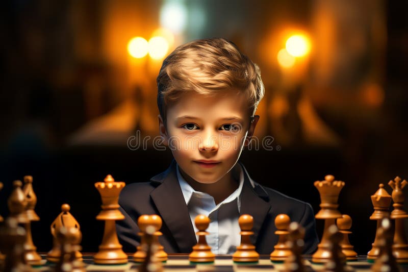 Student Winning a Chess Match, Smart Kid in School Stock Illustration ...