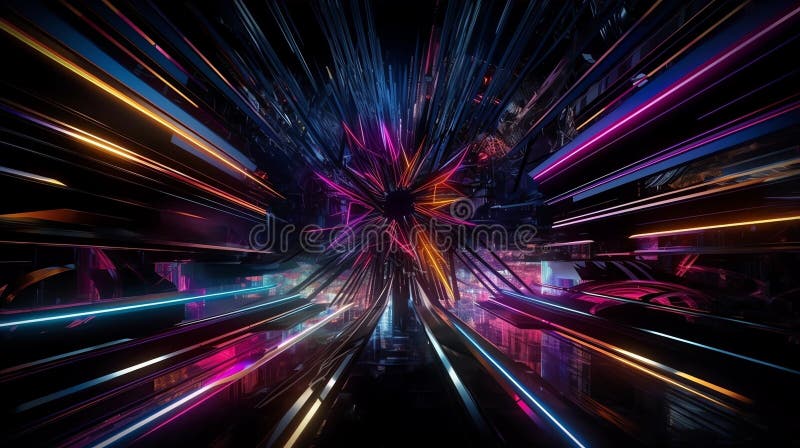 Vibrant Energy Explosion, Made with Generative AI Stock Illustration ...
