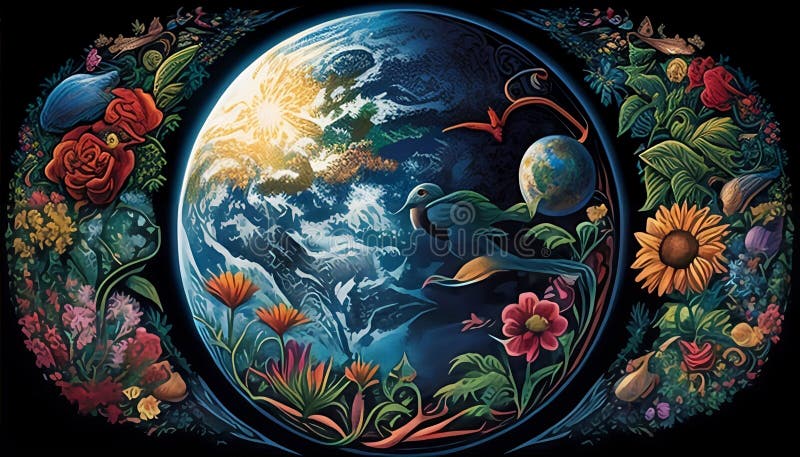 Earth S Scientific Symphony, Made with Generative AI Stock Illustration ...
