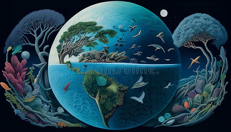 Earth S Scientific Symphony, Made with Generative AI Stock Illustration ...