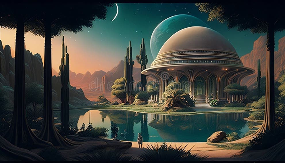 Galactic Oasis: a Serene and Otherworldly Landscape, Made with ...