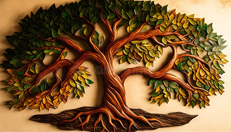 Tree of Life in Full Bloom, Made with Generative AI Stock Illustration ...