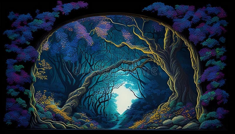 Enchanted Forest, a Mystical and Vibrant Landscape, Made with ...