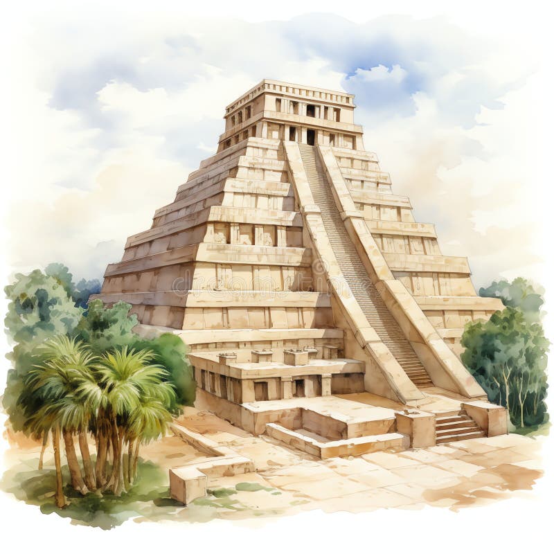 Sumerian Temple Complex with a Ziggurat at Its Center Illustration ...