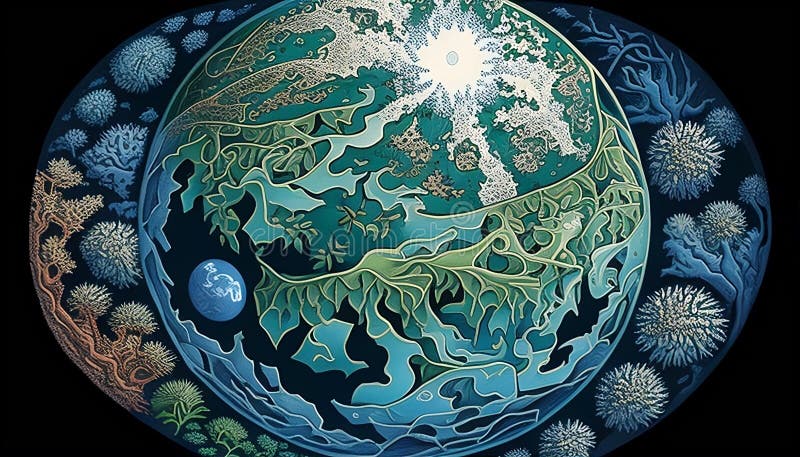 Abstract Geometric Earthscape, Inspired by M.C. Escher, Made with ...