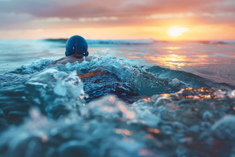 Sunset Swim in the Ocean Captured in Stunning Detail. Perfect for ...