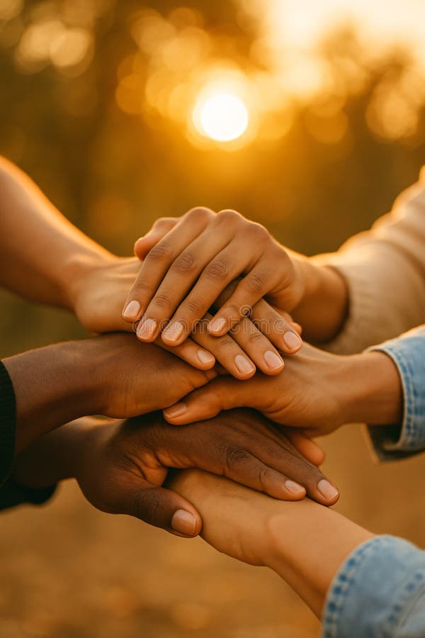 Unity and Diversity Concept with Multiracial Hands Stacked Together in ...