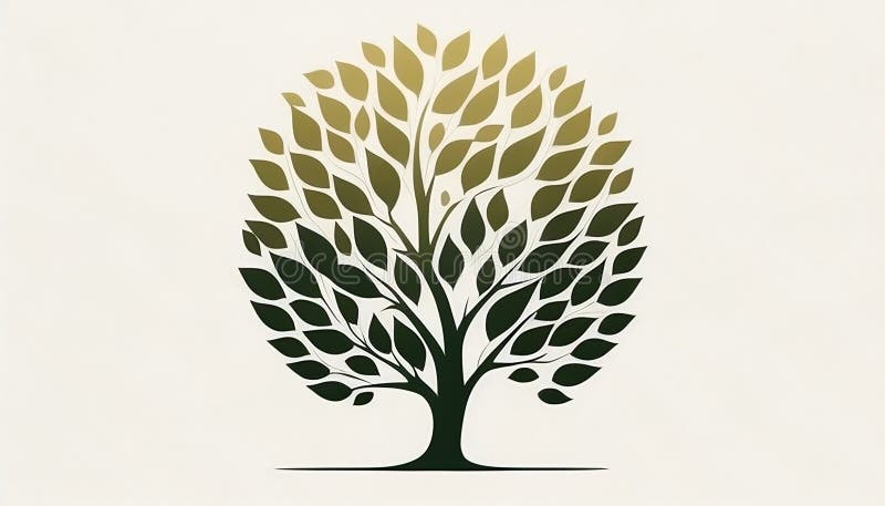 Symmetrical Tree Logo in Simple Vector Graphic, Made with Generative AI ...