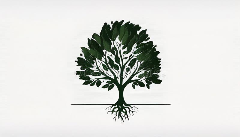 Symmetrical Tree Logo in Simple Vector Graphic, Made with Generative AI ...