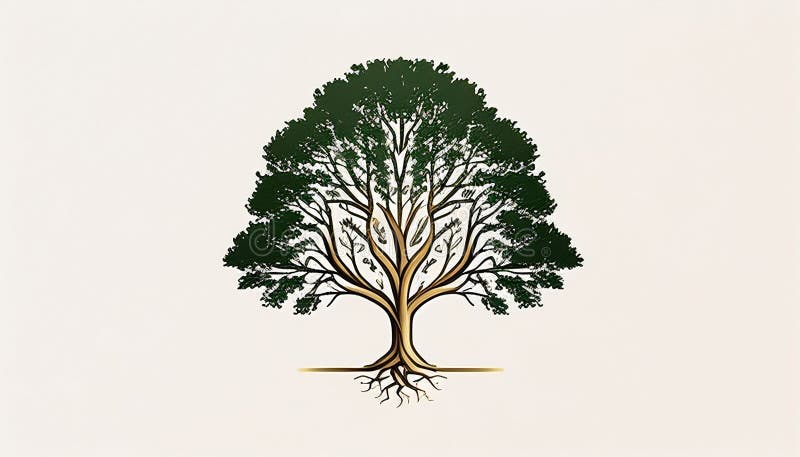 Symmetrical Tree Logo in Simple Vector Graphic, Made with Generative AI ...