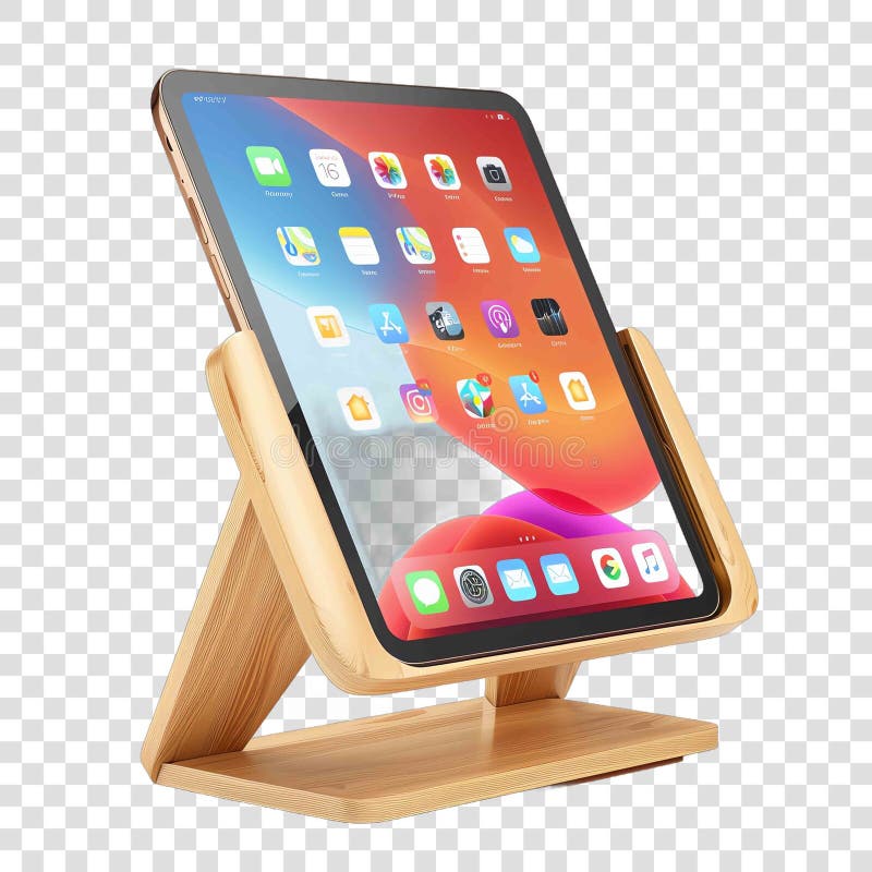 Tablet Stand Transparent Background Realistic Element Stock ...
