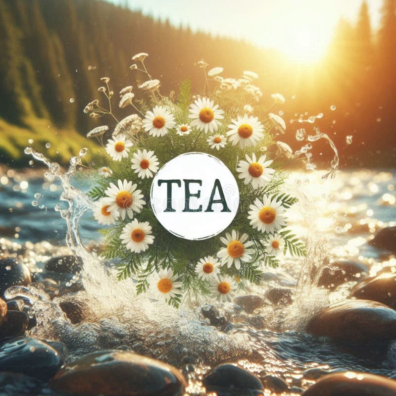 AI Generated Image with TEA Text, Logo, Label Tea Sign, Sun, Sunbeam ...