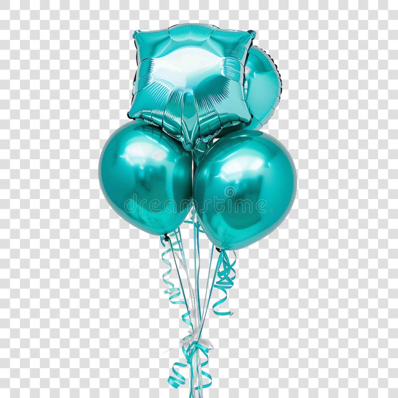 Teal Rectangular Shaped Foil Balloon Stock Illustration - Illustration ...