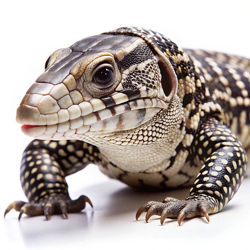 AI-Generated Image of a Tegu Lizard with White Background Stock ...