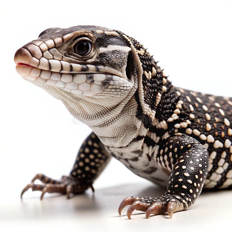 AI-Generated Image of a Tegu Lizard with White Background Stock ...