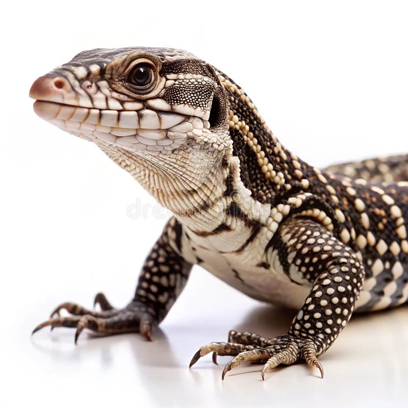 AI-Generated Image of a Tegu Lizard with White Background Stock ...