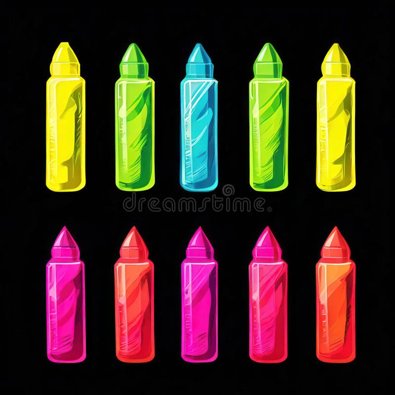 An Ai Generated Image, Thick Tip Pen Marker Colorful Set Editorial ...