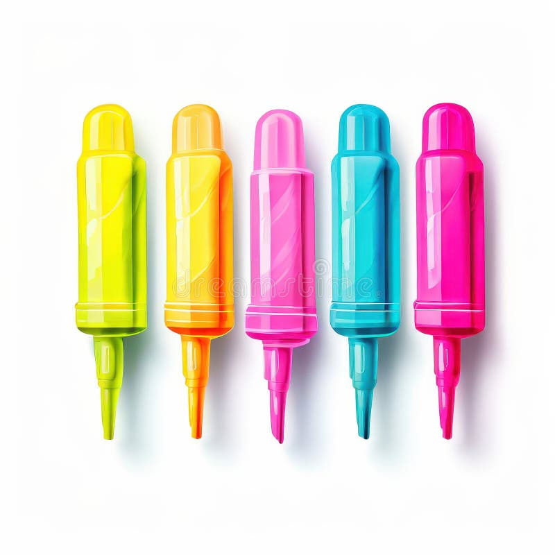 An Ai Generated Image, Thick Tip Pen Marker Colorful Set Editorial ...
