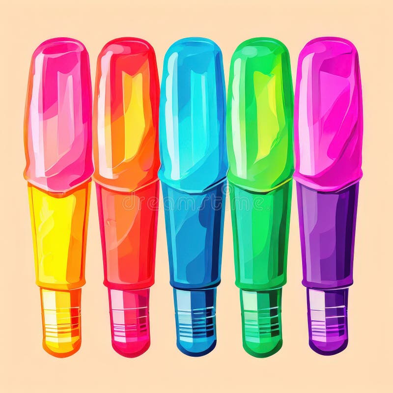 An Ai Generated Image, Thick Tip Pen Marker Colorful Set Editorial ...