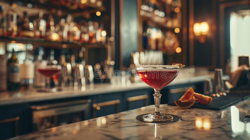 Glamorous Hotel Cocktail Bar with Sophisticated Atmosphere Stock ...